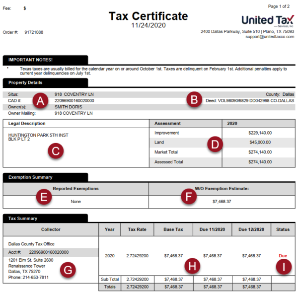 Title 101: How Do I Read a Tax Certificate? | Industry Articles ...